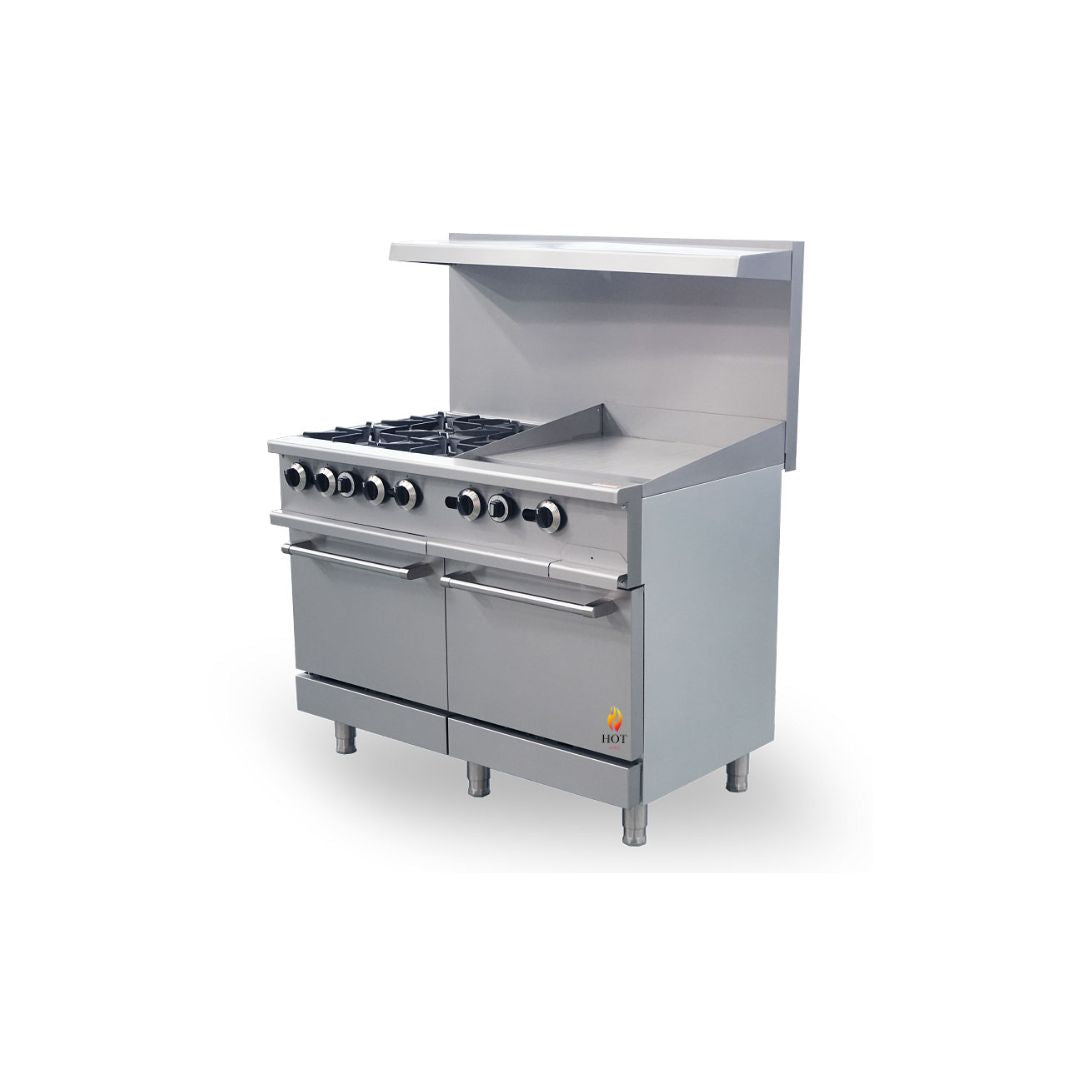 Gas Range with Built-In Convection Oven(Thermostat) 48"w/24" Griddle t ...